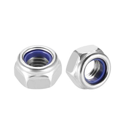 중국 M8 M10 스테인리스 스틸 금속 나일론 잠금 견과류 SS304 SS316 A2-70 A4 슬라이버 색상 판매용