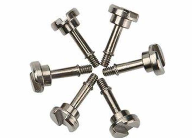 Close-up view of stainless steel shoulder bolt components