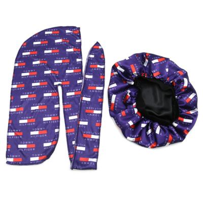 Cina Insieme su ordinazione del cofano di Logo Silk Velvet Durag And in vendita