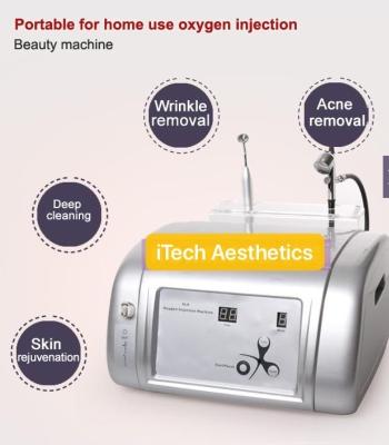 Cina 2 in 1 ossigeno puro portatile della macchina 99% di bellezza della buccia del getto di uso del salone della macchina del Facial dell'ossigeno per rimozione dell'acne in vendita