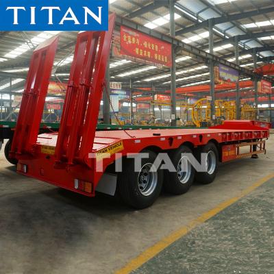 Chine Low Price Heavy Duty 3 Axles LowbedTrailer 60t 80t 100 Tons Low Bed Truck Semi Trailer à vendre
