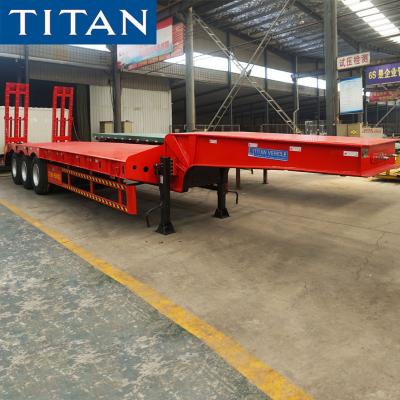 Chine Low Price Heavy Duty 3 Axles LowbedTrailer 60t 80t 100 Tons Low Bed Truck Semi Trailer à vendre