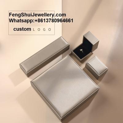 China High-End PU Brushed Jewelry Box, Ring Jewelry Box, High-End Storage Box, Necklace Pendant Box, Bracelet Box, Can Be Printed With LOGO for sale