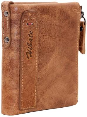 China Factory Customized Amazon First Layer Cowhide Wallet Two-Tone Oil Leather Men'S And Women'S New Zipper Wallet With Custom Logo for sale