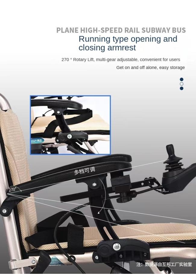 Compact Motorized Electric Wheelchair with Aluminum Frame