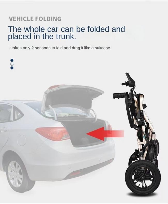 Compact Motorized Electric Wheelchair with Aluminum Frame