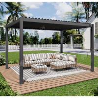 Quality Motorized Louvered Blade Roof Aluminum Metal Pergola 0~100degree Adjustable Angle for sale