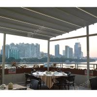 Quality North America Style Aluminum Pergola With Retractable Shade Cloth Folding Sun Resistant for sale
