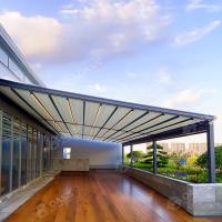 Quality Patio Strong Aluminium Pergola With Retractable Roof PVC Fabric Remote Control for sale