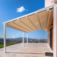 Quality All Aluminium Retractable Fabric Pergola 10x10 12x12 12x16 For Backyards Buildings for sale