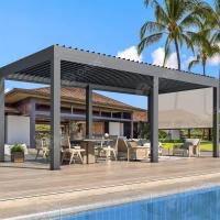 Remote Control Pergola Outdoor Gazebo Garden Aluminum Louvered Pergola For china Remote Control Pergola Outdoor Gazebo Garden Aluminum Louvered Pergola For