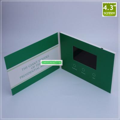 China USB player video brochure card 4.3 inch LCD display restaurant video menu book for sale