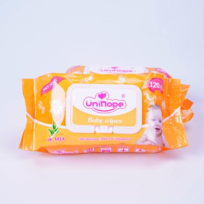 Cina Whosale OEM Unihope Baby wet wipes Manufacturer with Aloe scent in vendita