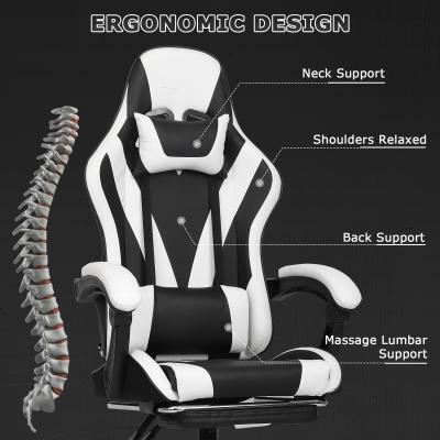 Chine Chaise de jeu de course ergonomie vidéo en cuir synthétique à dos élevé avec repose-pieds ALINUNU à vendre