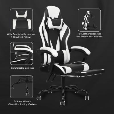 Chine Chaise de jeu de course ergonomie vidéo en cuir synthétique à dos élevé avec repose-pieds ALINUNU à vendre