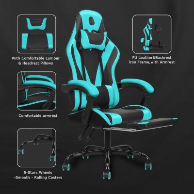 Chine Moderne design haut dos vidéo ergonomie chaise de jeu de course avec repose-pieds abordable à vendre