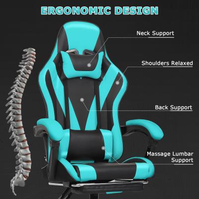 Chine Moderne design haut dos vidéo ergonomie chaise de jeu de course avec repose-pieds abordable à vendre