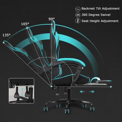 Chine Moderne design haut dos vidéo ergonomie chaise de jeu de course avec repose-pieds abordable à vendre