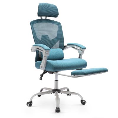 Chine Chaise de bureau ergonomie haute arrière avec coussin lombaire et repose-pieds rétractable à vendre