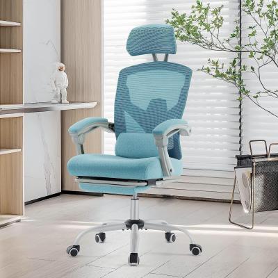 Chine Chaise de bureau ergonomie haute arrière avec coussin lombaire et repose-pieds rétractable à vendre