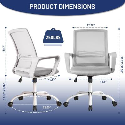 Chine Chaise de bureau pivotante Silla Oficina Mesh Chaise de travail ergonomique Mid back pour le travail des adultes à vendre