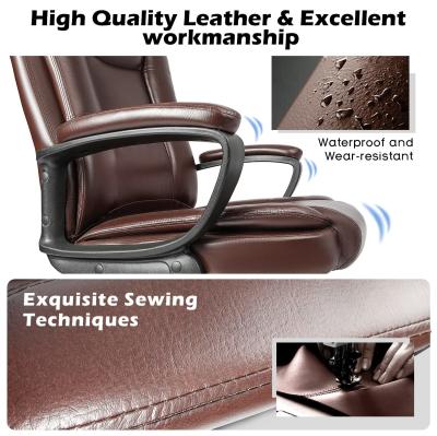 Chine Chaise d'ordinateur à dos haut marron 400 lbs grande et haute chaise de bureau de gestion à vendre