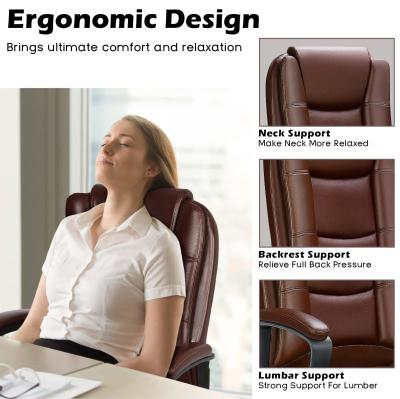 Chine Chaise d'ordinateur à dos haut marron 400 lbs grande et haute chaise de bureau de gestion à vendre
