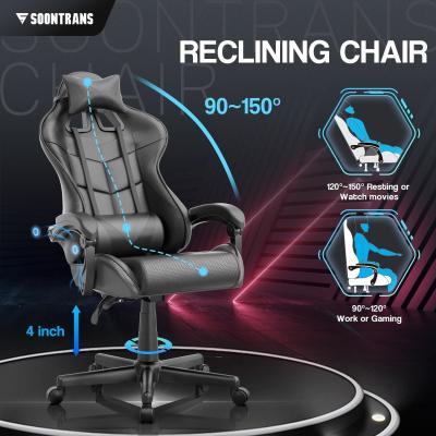Chine Fournir directement une chaise de joueur ergonomique de style moderne avec massage et cuir synthétique à vendre