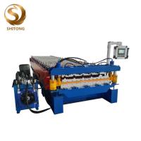 중국 metal aluminum double layer glazed trapezoidal iron fiber roof sheet making machine 판매용