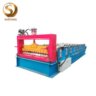 Китай 836 type corrugated profile roof panel roll forming machine with plc control продается