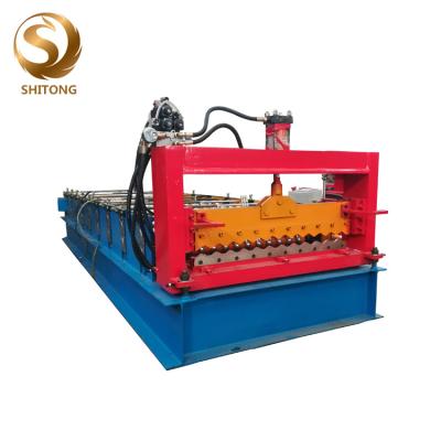Китай 836 type corrugated profile roof panel roll forming machine with plc control продается