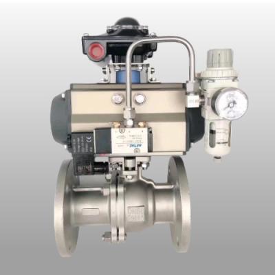 China Steel Pneumatic Operated Ball Valve Double Action Spring Return Valves With 90 Degree Actuator for sale