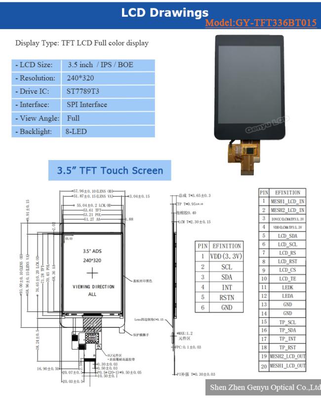LCD module specifications