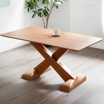 China Indoor Nordic Wooden Dining Table with Natural Wood and Nordic Style Combination for sale