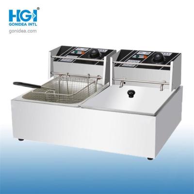 Κίνα Countertop διπλό Fryer πετρελαίου ηλεκτρικό ανοξείδωτο 6L Χ 2 προς πώληση