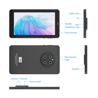Cina C Idea Android 13 Tablet 512GB Con SIM 7 Pollici Tablet PC CM518 Pro Nero in vendita