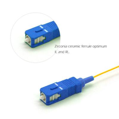 中国 低挿入損失 1.5m SC UPC 光ファイバーピグテール 販売のため