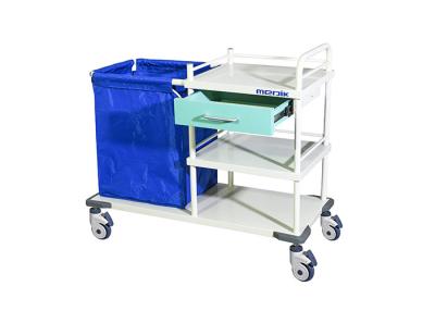 Cina Maniglia facile del bio- carrello residuo medico degli scaffali della tela tre in vendita