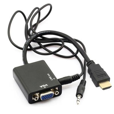 중국 HDTV PC용 오디오 케이블 변환기 어댑터가 있는 1080p Hdmi 남성-VGA 여성 판매용