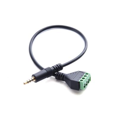 중국 3.5mm 4극 스테레오 헤드폰 오디오 남성 플러그-스크류 터미널 블록 어댑터 확장 케이블 판매용