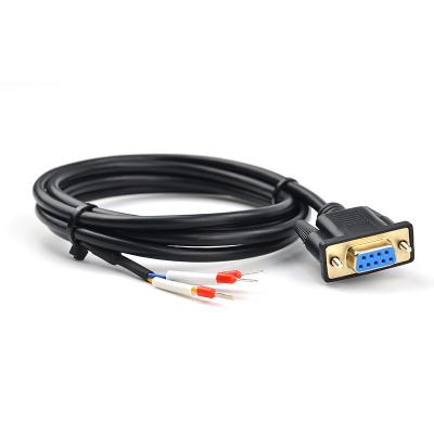 중국 DB9 암 커넥터 RS232 직렬 RXD TXD GND 포트 - 3핀 터미널 확장 케이블 판매용