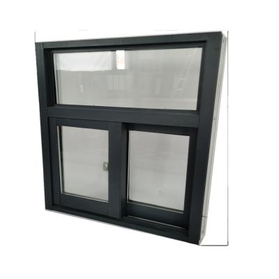 China Hoog beveiligingssysteem slot hangend groot aluminium Frans veiligheidsglas schuifvenster Te koop