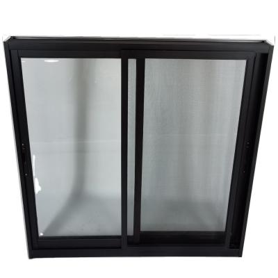 China Cuadro de aleación de aluminio sin ruido Vidrio tintado ventanas correderas tipo francés con persianas en venta