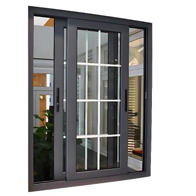 China Ventana deslizante de aluminio de tamaño personalizado con impacto de huracán y vidrio doble de China en venta