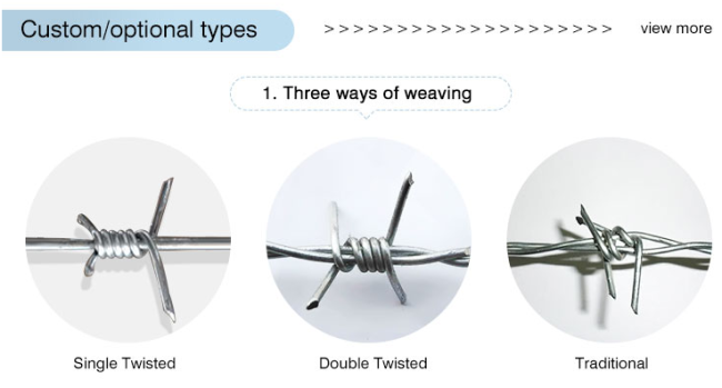 Barbed wire specification diagram