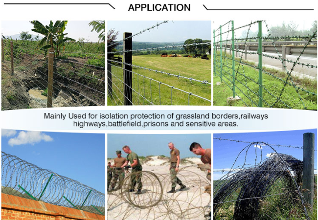 Barbed wire application examples