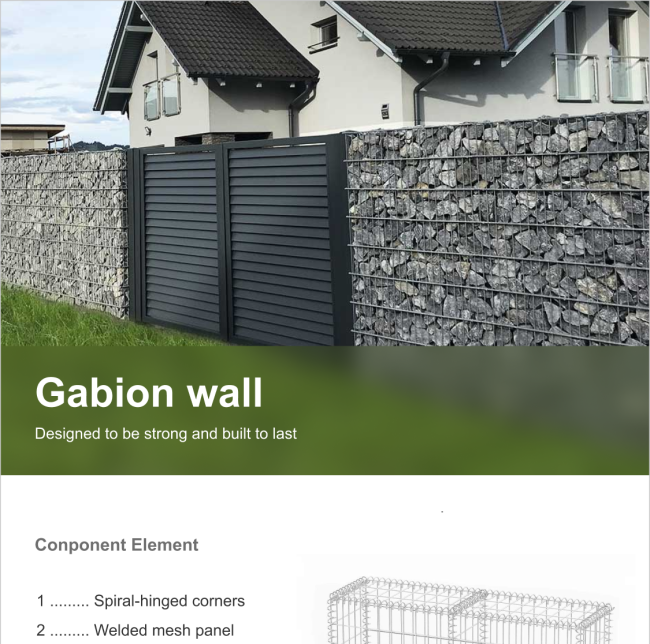 Gabion fence design illustration