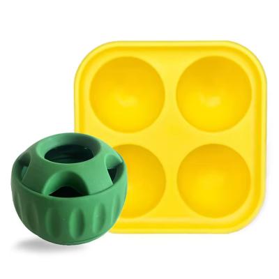 China Refillable Slow Feeder Dog Ball Rubber Dog Food Ball Toy Durable for sale