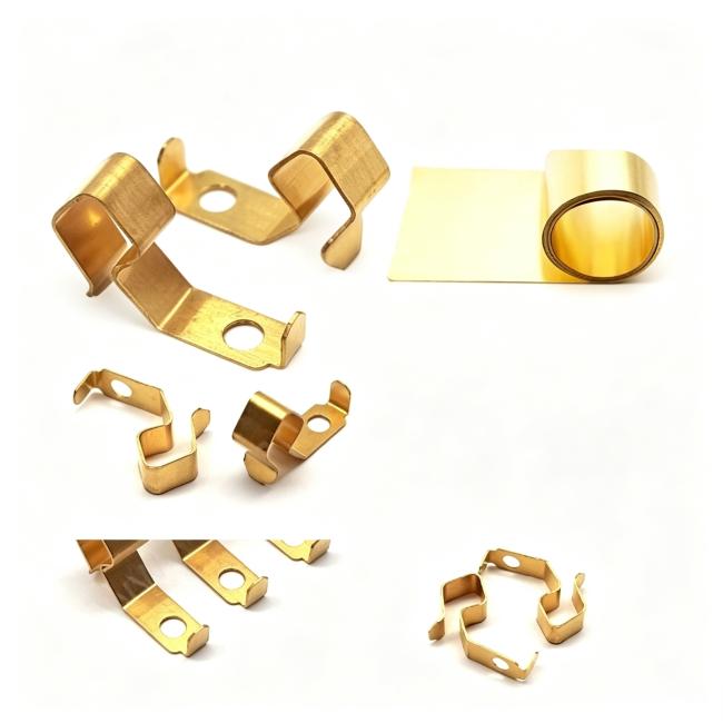 Custom stamped copper alloy contact shrapnel for power distribution modules