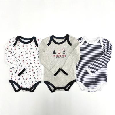 China Unisexo Botão de fechamento de botão de fechamento de algodão orgânico Bebês Manga longa Corpo de roupa de bebê à venda